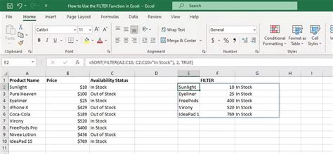 Cách Sử Dụng Hàm Filter Trong Excel