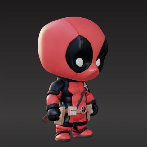 Stl File Chibi Mini Deadpool 3d Model Ultimate Collectible For Fans Stl Obj And Textures