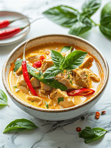 泰国餐套餐泰式咖喱猪肉高清摄影大图 千库网
