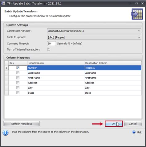 Task Factory Update Batch Transform