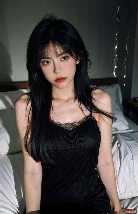 Best Quality Masterpiece Ultra High Res Photorealistic Raw Photo Girl Black Lace