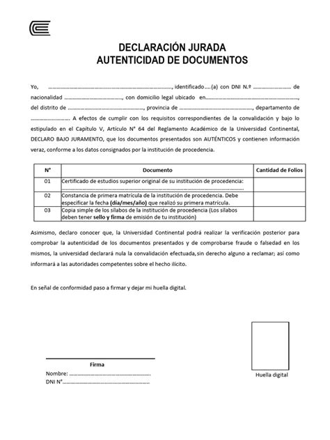 Declaration Authenticity Pdf