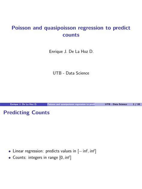 Poisson Quasi Pdf Regression Analysis Mathematical And