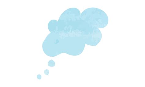 Simple Watercolor Thought Bubble Vector Design Isolated On White Background Minimalist Blue