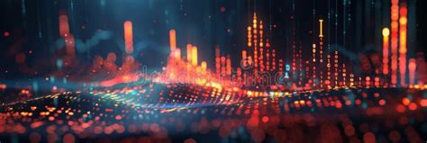 Financial Data Visualization With Glowing Lines And Dots Ideal For