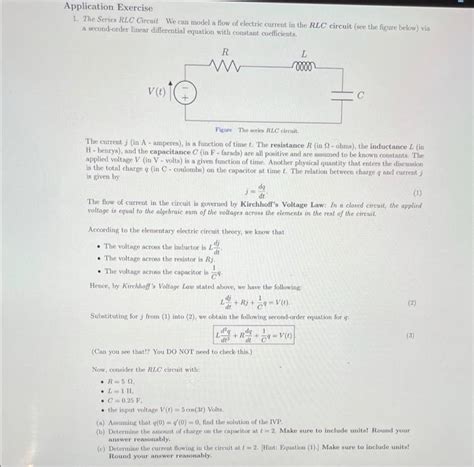 Solved Application Exercise The Series RLC Circuit We Can Chegg Com