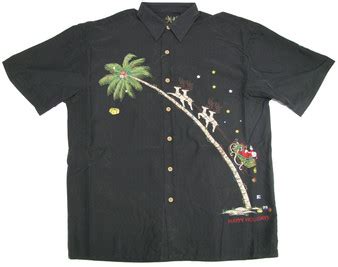 Bamboo Cay Mens Santa Up Up And Away Embroidered Shirt Christmas