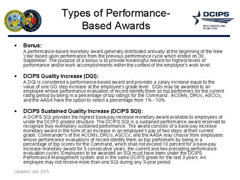Performancebased Compensation Program Overview Army Dcips Updated July