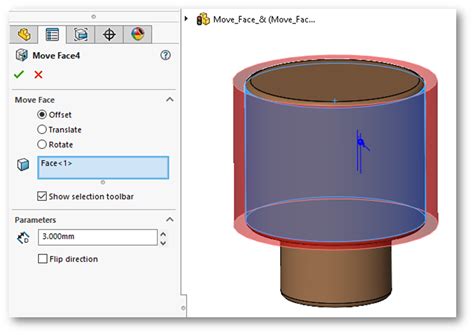 solidworks direct editing tools move face and delete face goengineer