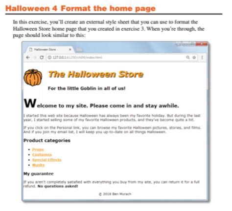 Solved Specifications • Create The External Style Sheet For