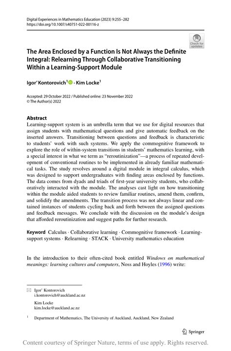 Pdf The Area Enclosed By A Function Is Not Always The Definite