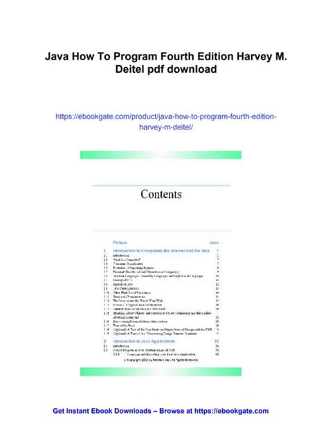 Java How To Program Fourth Edition Harvey M Deitel Pdf