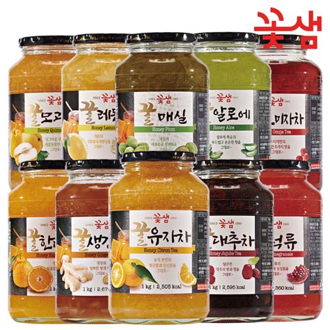 꽃샘담터 유자차 1kg 외 액상차 모음전 생강모과대추알로에오미자포션매실골드석류 티몬