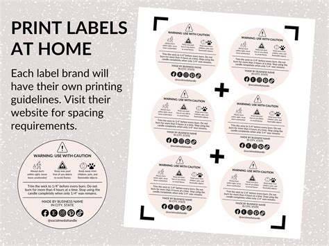 Editable Candle Warning Label Template Candle Warning Template Canva
