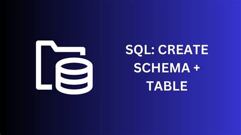 Sql Create Schema Table Coding Youtube