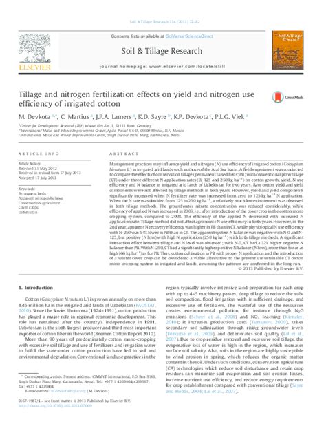 Pdf Tillage And Nitrogen Fertilization Effects On Yield And Nitrogen