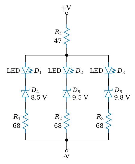 Low Cost Battery Voltage Indicator LED Circuits