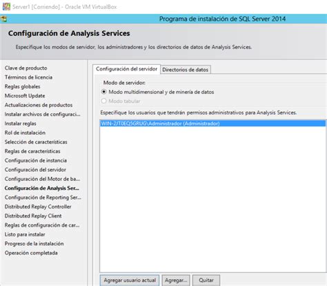 Sinergia Db Instalación Sql Server 2014