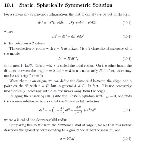 Static Spherically Symmetric Solution For A Chegg