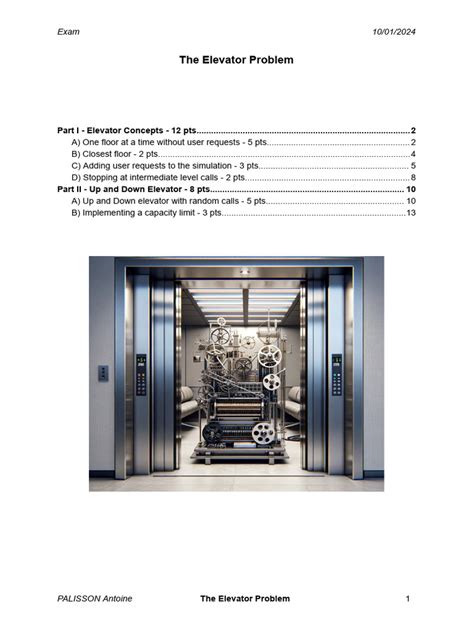 The Elevator Problem Pdf Elevator Function Mathematics