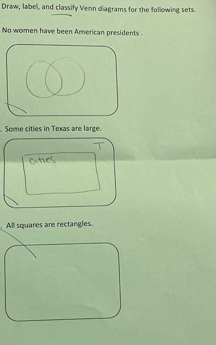 Solved Draw Label And Classify Venn Diagrams For The F