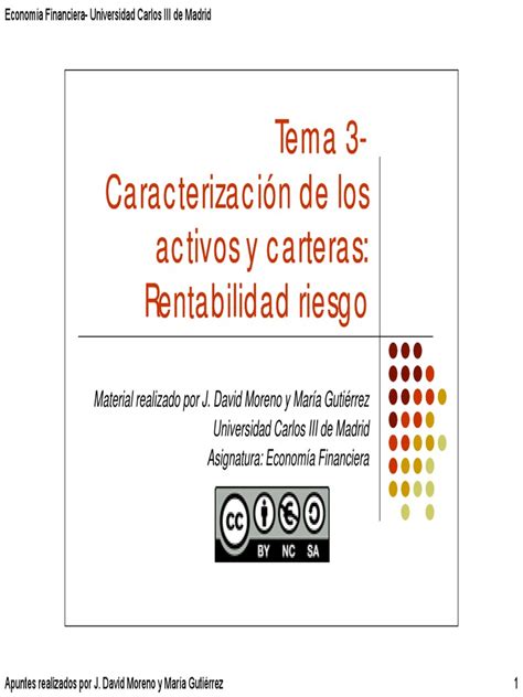 Tema 3 Rentabilidad Y Riesgo Pdf Compartir Finanzas