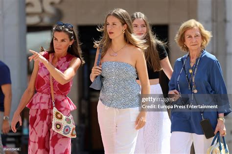 Queen Letizia Queen Sofia Princess Leonor And Infanta Sofia Walk In