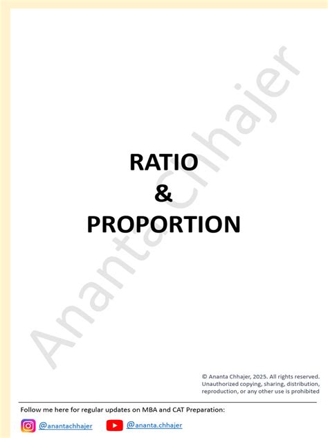 Ratio And Proportion Formula And Concepts Pdf