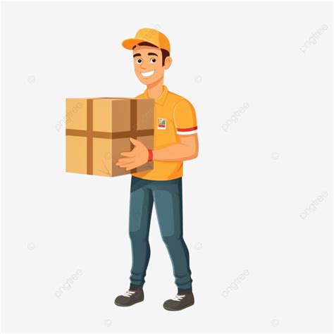 꾸러미를 배달하는 남자 배달 서비스 남성 Png 일러스트 및 이미지 에 대한 무료 다운로드 Pngtree