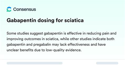 Gabapentin Dosing For Sciatica Consensus Academic Search Engine