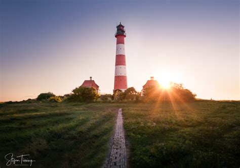 Lighthouse Westerheversand Sunset Stefan Tiesing Photography
