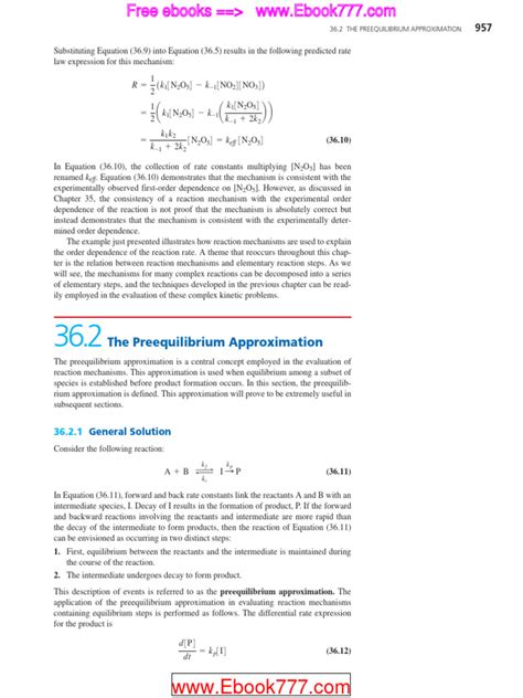 Physical Chemistry 3 Edition 36 2 The Preequilibrium Approximation