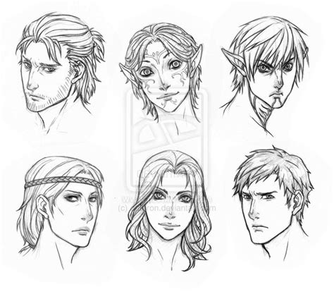 dragonage 2 face sketches by dathron on deviantart