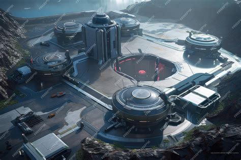 Premium Photo Futuristic Military Base With Hightech Weapons And Cuttingedge Technology