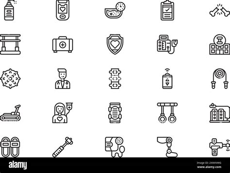Physiotherapy Icons Collection Is A Vector Illustration With Editable