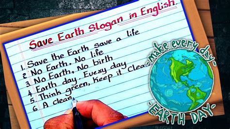 Slogans On Save Earth In English Best Catchy New Slogans