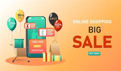 Premium Vector Banner Poster For Advertising The Mobile App Retail Online Shopping Concept