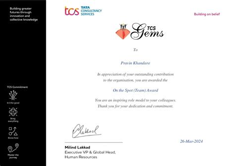 Pravin Khandare On Linkedin Tcs Tcser Tcspune Tatagroup Tata