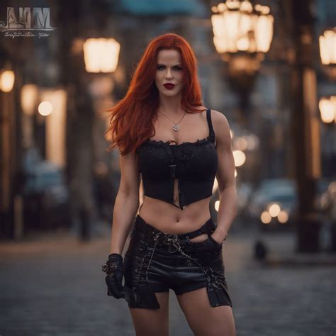 Musclegirl Redhead Massivebreasts Goth Vampire Smi By Vampiresuxess On
