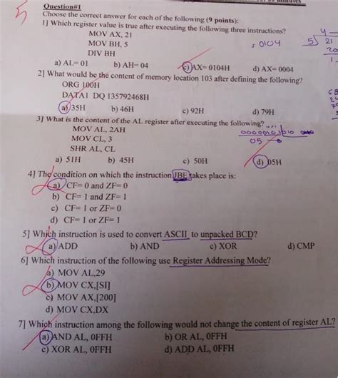 Solved Question 1 Choose The Correct Answer For Each Of The