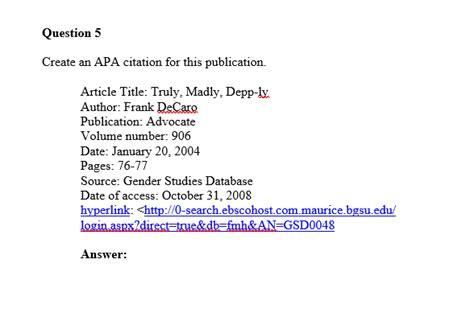 Question 5 Create An APA Citation For This Chegg Com