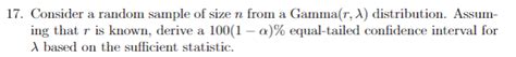 solved 17 consider a random sample of size n from a