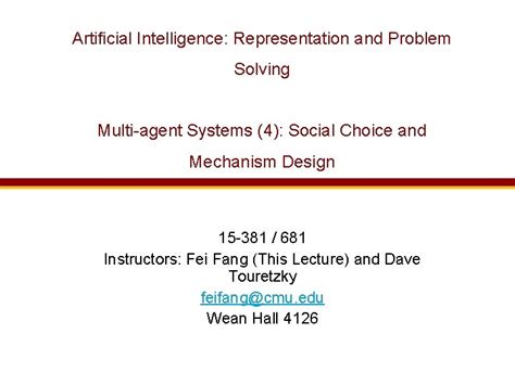 Artificial Intelligence Representation And Problem Solving Multiagent