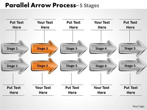 Parallel Arrow Process Stages PowerPoint Slide Clipart Example Of Great PPT