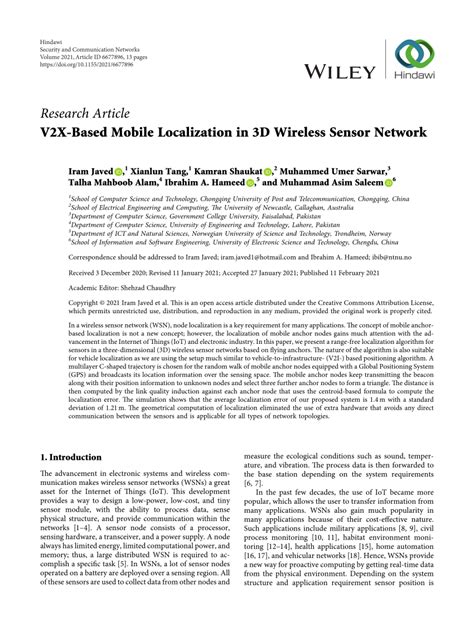 pdf v2x based mobile localization in 3d wireless sensor network