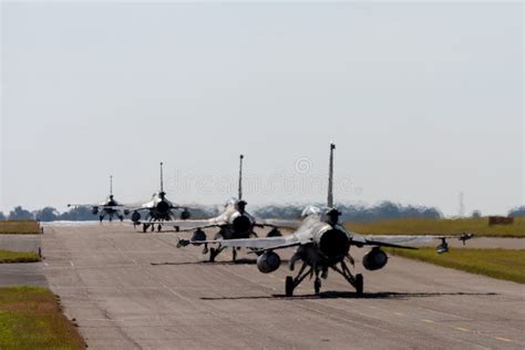 Fighter Jets Taxiing Precision And Coordination Editorial Photo