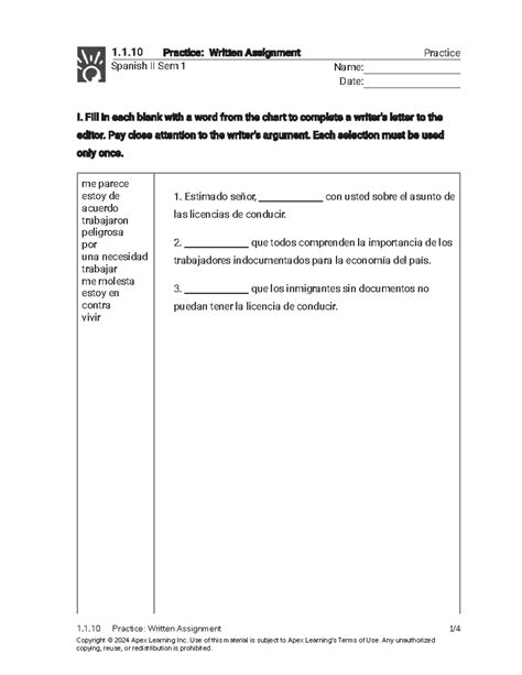 1110 Practice Written Assignment Practice Practice Written Assignment 1 Copyright