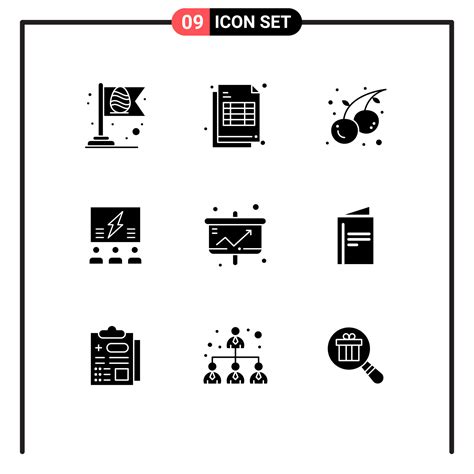 9 User Interface Solid Glyph Pack Of Modern Signs And Symbols Of Think Solution Food Idea