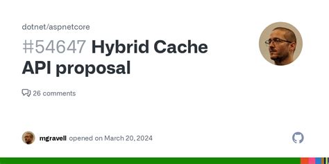 Hybrid Cache API Proposal Issue Dotnet Aspnetcore GitHub