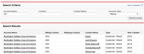 Controller How To Display Account As Search Results With Multiple